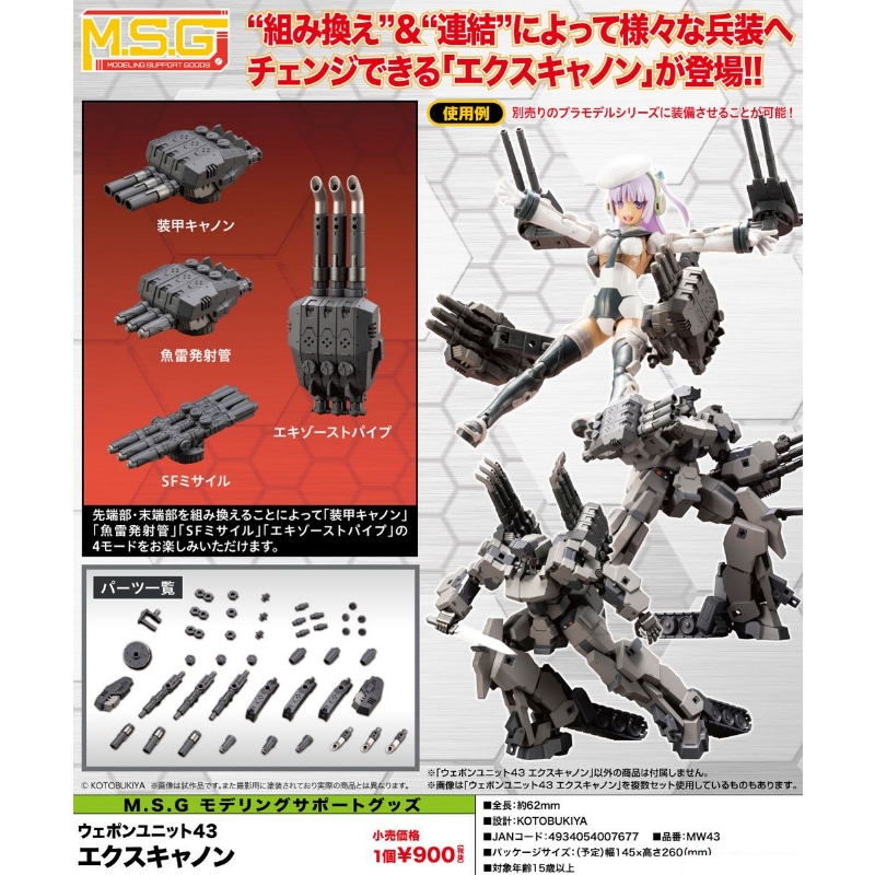 壽屋 MSG武裝配件 MW43 艦炮.洛伊德 zoids 機獸新世紀.鋼彈.鋼彈模型.玩具